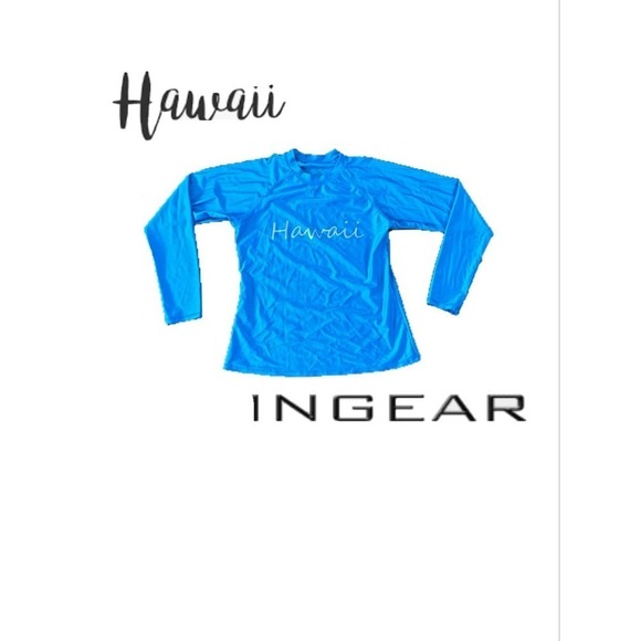 Ingear | Swim | Nwt Ingear Dark Aqua Blue Rash Guard Whawaii On Front ...